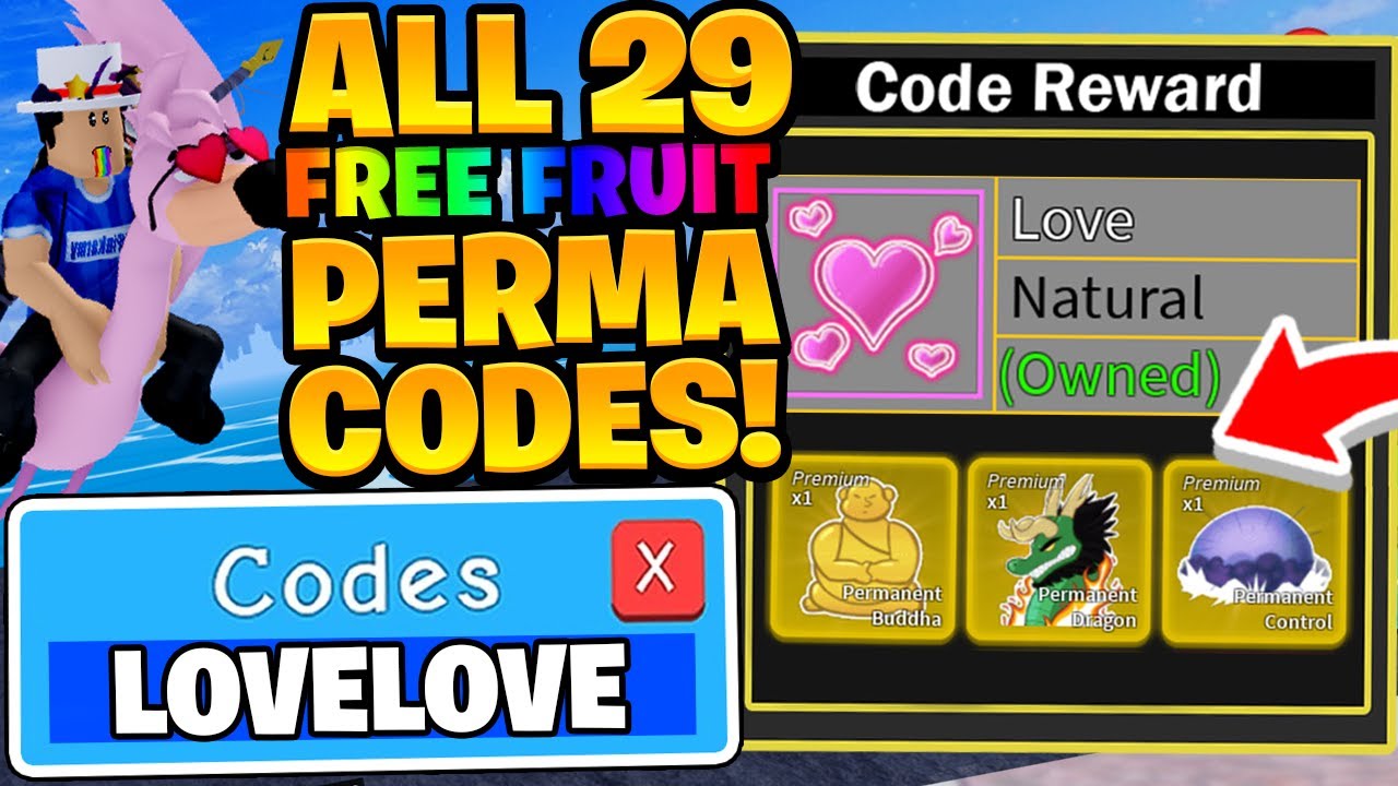 ALL 29 FREE PERMANENT FRUIT CODES IN ROBLOX BLOX FRUITS - YouTube