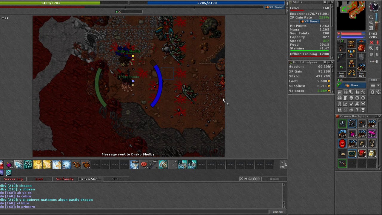 Tibia - Corruption Hole Hunt - RP 168 RP 205 - 1kk exp 200k gold hour ...