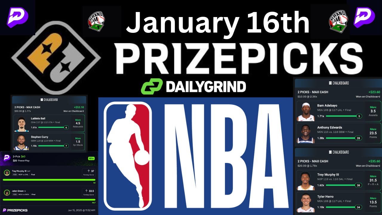 Prize Picks Props NBA Jan 16th - YouTube