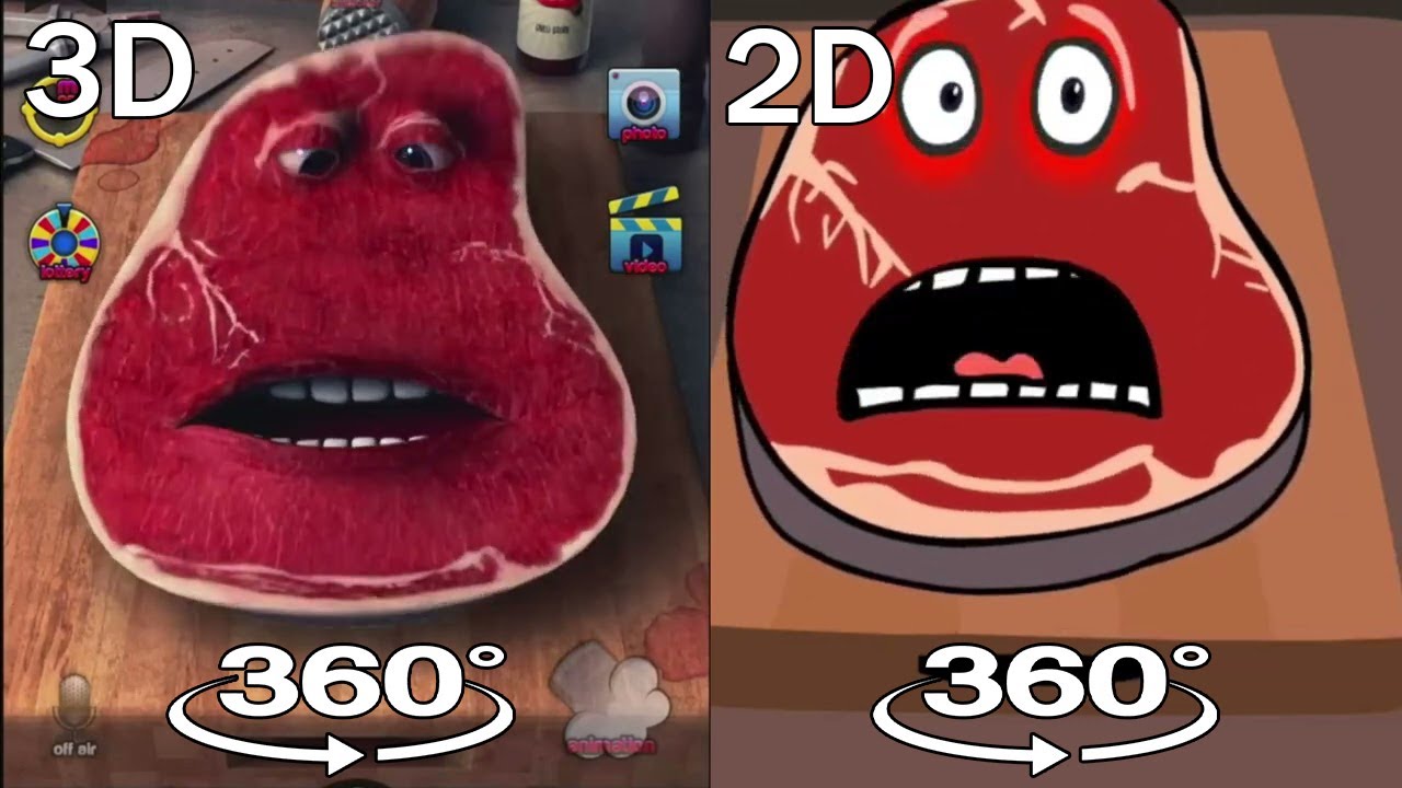 WELL DONE animated charlie the steak Original vs 2D animation | 360 ...