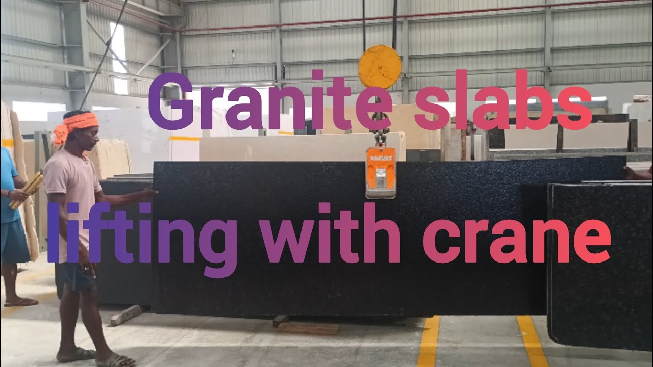 Heavy size Granite slabs lifting with moveable crane #granite # ...