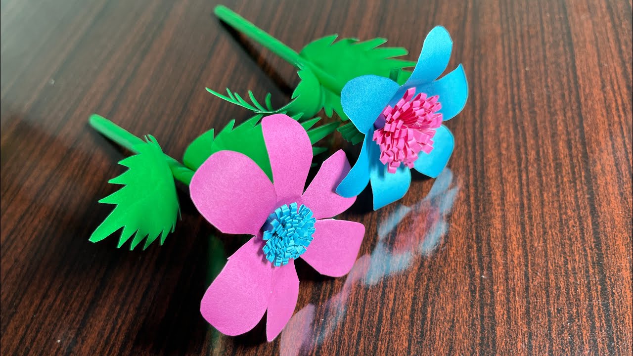 🌸Dly Easy Paper Flowers - Handmade Craft - Room Decoration Ideas - YouTube