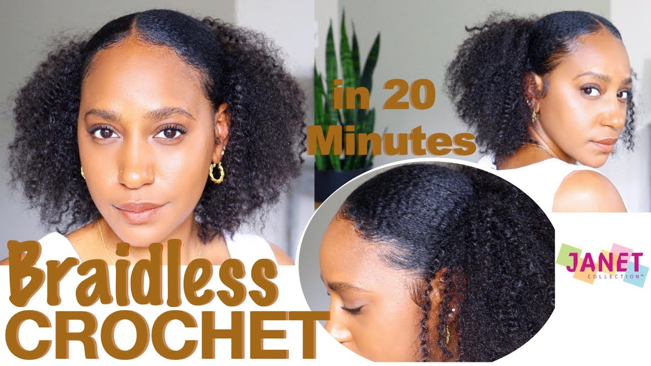 Natural and Simple Braidless Crochet in 20 minutes | Nala Tress Afro ...