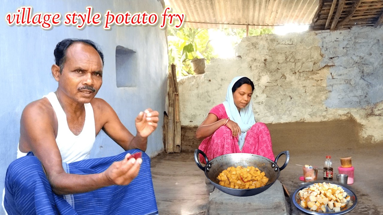 VILLAGE STYLE POTATO FRY || DESI POTATO RECIPE || VILLAGE COOKING - YouTube