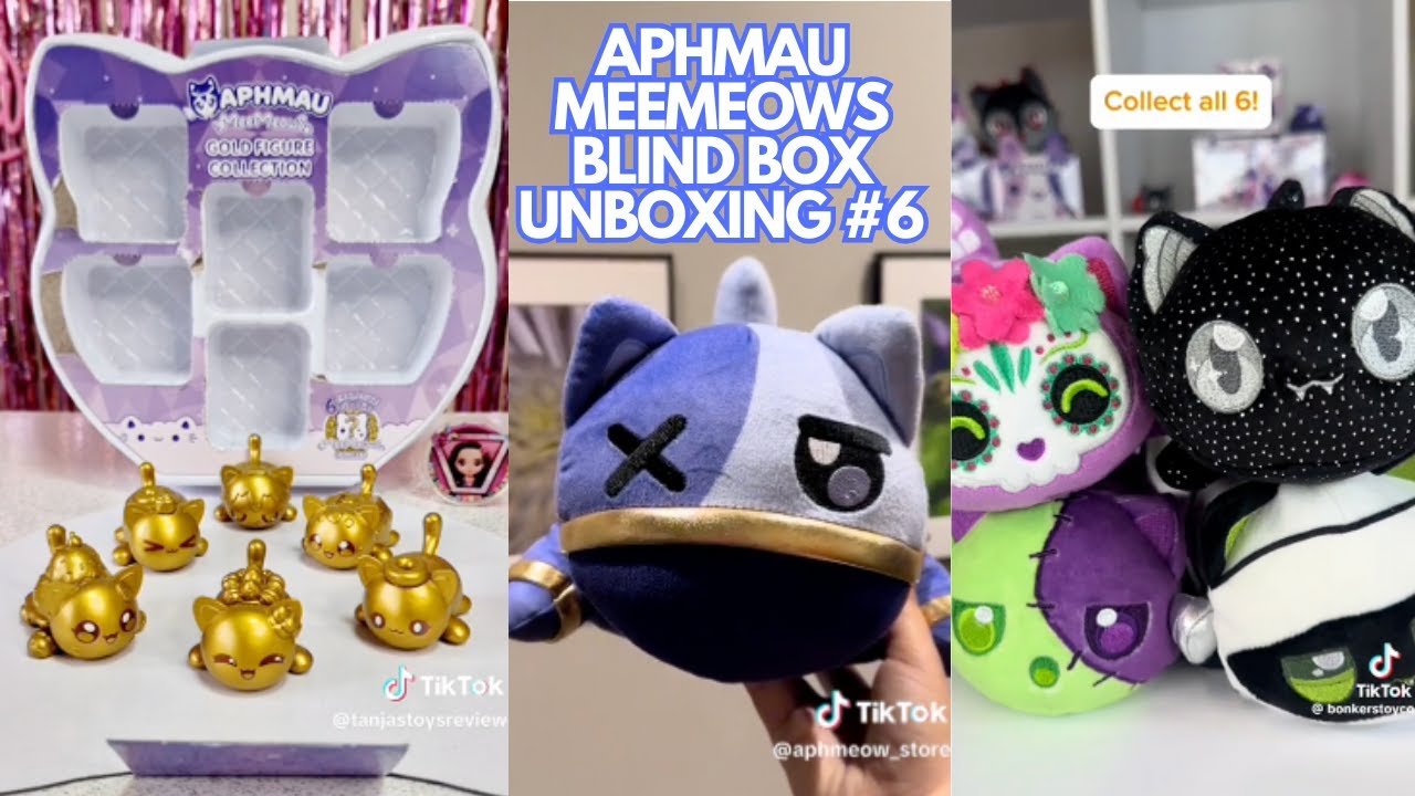 ASMR + LOFI APHMAU MEEMEOWS BLIND BOX UNBOXING #6 | GOLD, HALLOWEEN ...