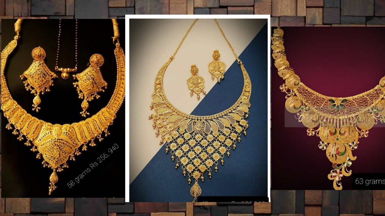 Latest and beautiful heavy gold haar designs#gold necklace designs # ...