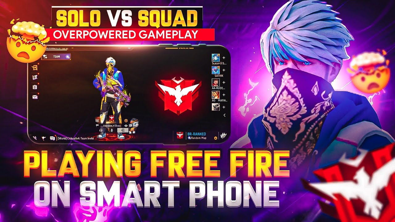 SOLO VS SQUAD GAMEPLAY ON MOBILE FOR FIRST TIME | GARENA FREE FIRE ...