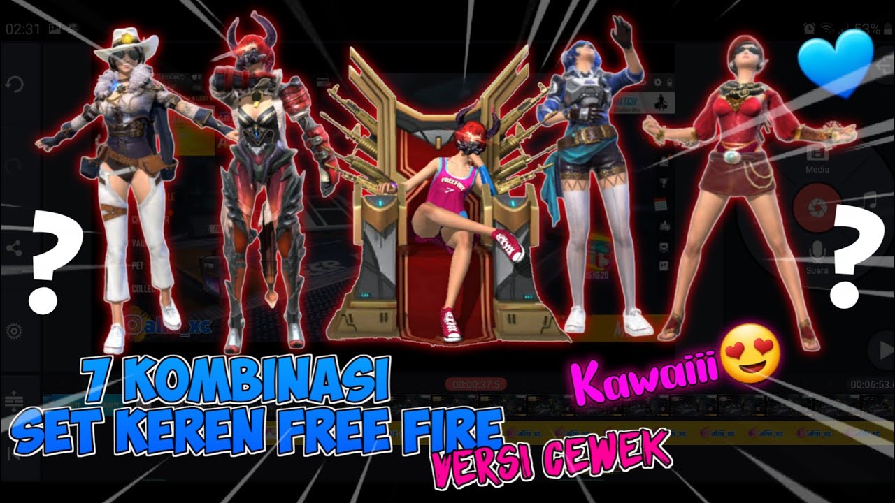 7 KOMBINASI SET KEREN FREE FIRE VERSI CEWEK YANG WAJIB KALIAN COBA ...