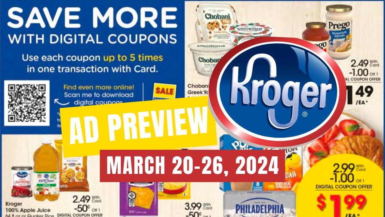 Kroger Ad Preview for 3/20-3/26 | 5x Digital Coupon Sale, BOGO Sale ...