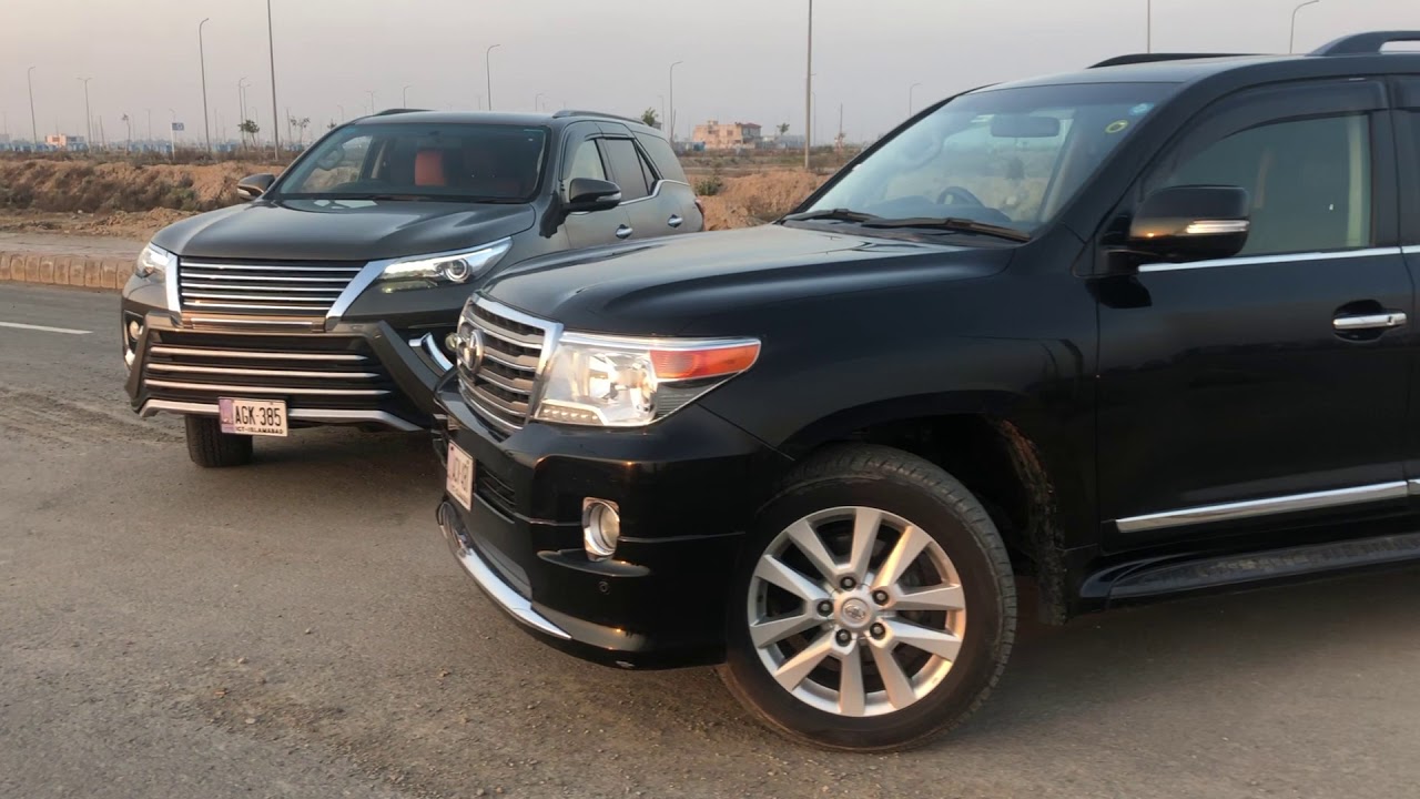 Land Cruiser V8 || Toyota Fortuner || 200 Meter Drag Race - YouTube