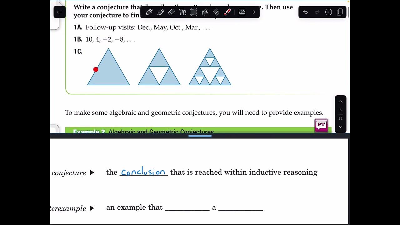 Geometry Video Notes: 2.1 Inductive Reasoning and Conjecture - YouTube