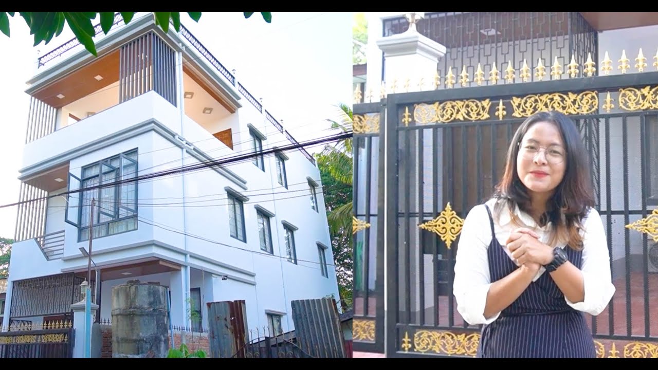 မြေကွက် ၂၀ × ၆၀ ပေ ပေါ်မှာ တည်ဆောက်ထားတဲ့ အမိုးစလပ် သုံးထပ်အိမ်လေး 😍