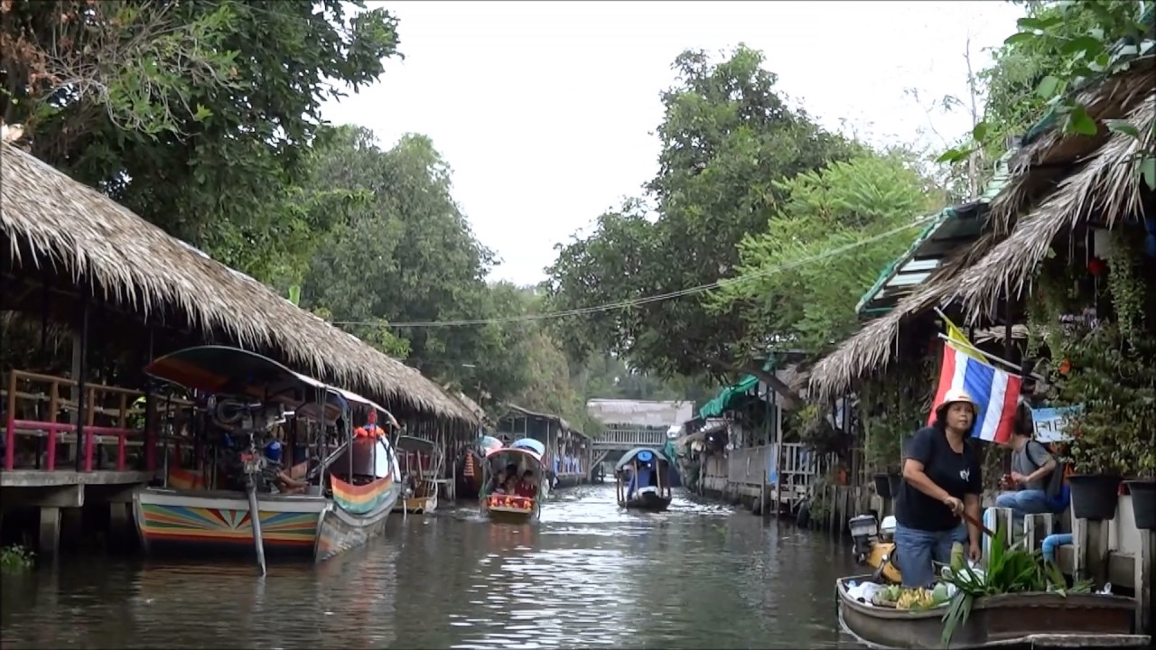 Floating Water Market in Bangkok Thailand canals river - YouTube