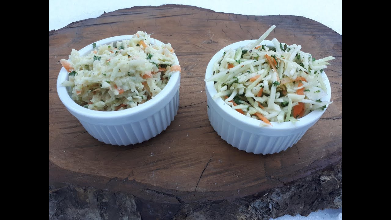 Salades de choux (traditionnelle et crémeuse) - YouTube