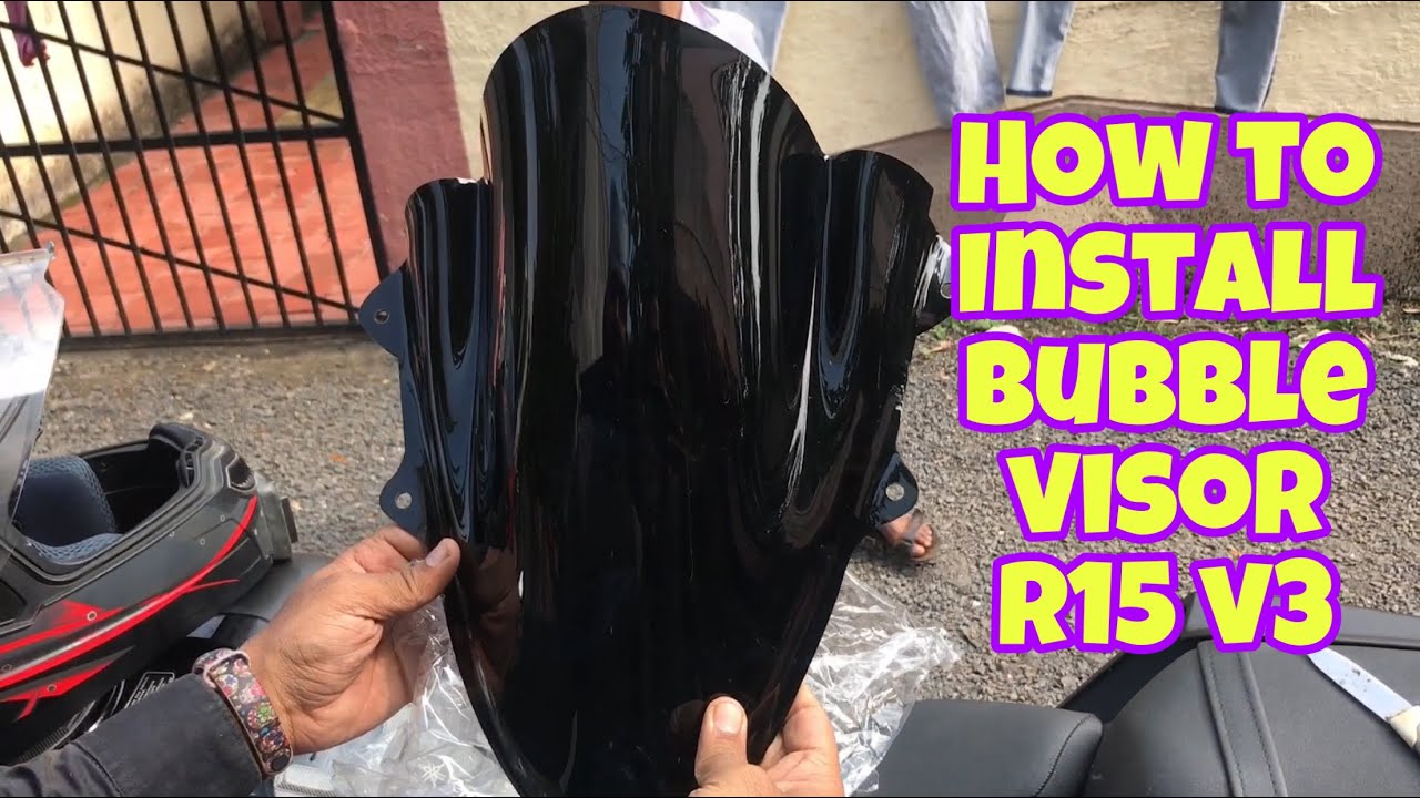 R15 v3 bubble visor Installation | How to install bubble visor in r15 ...