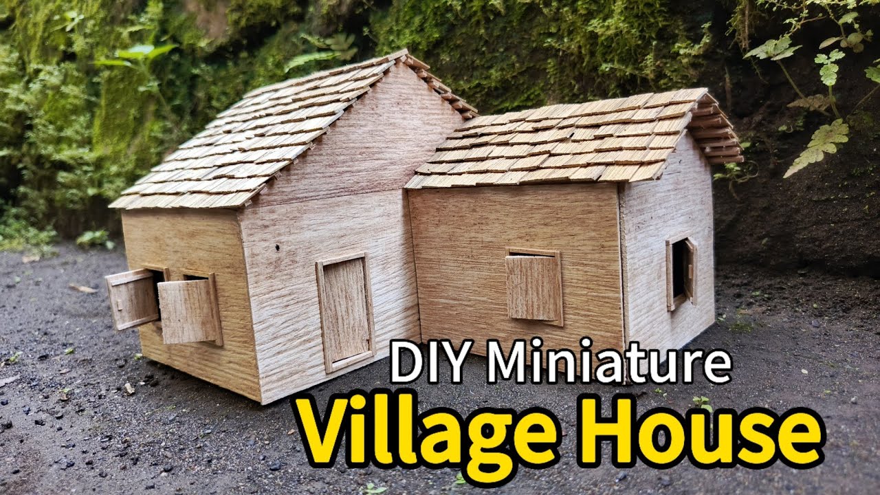 DIY Miniature Village House Build | Rural Wooden Home Craft - YouTube