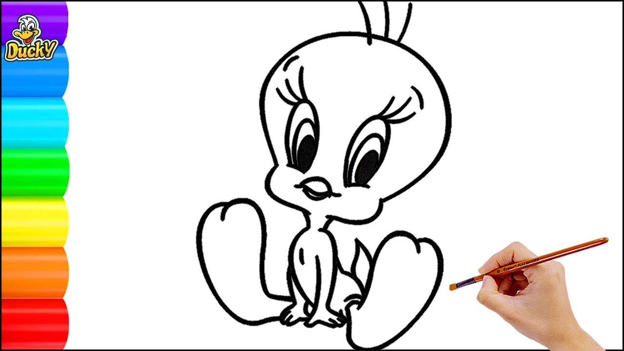 how to draw little yellow duck for kids - YouTube