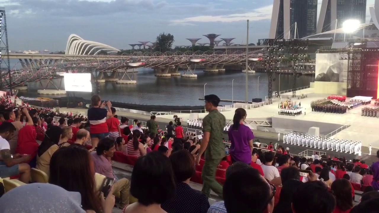 NDP 2017 NE1 GOH Colour Party March past - YouTube