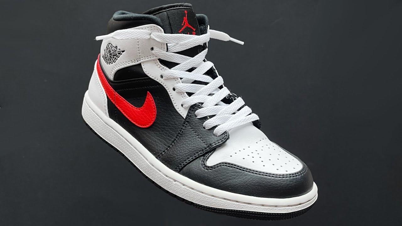 How to Lace Jordan 1 Mid - Loose Lace Style Tutorial - YouTube
