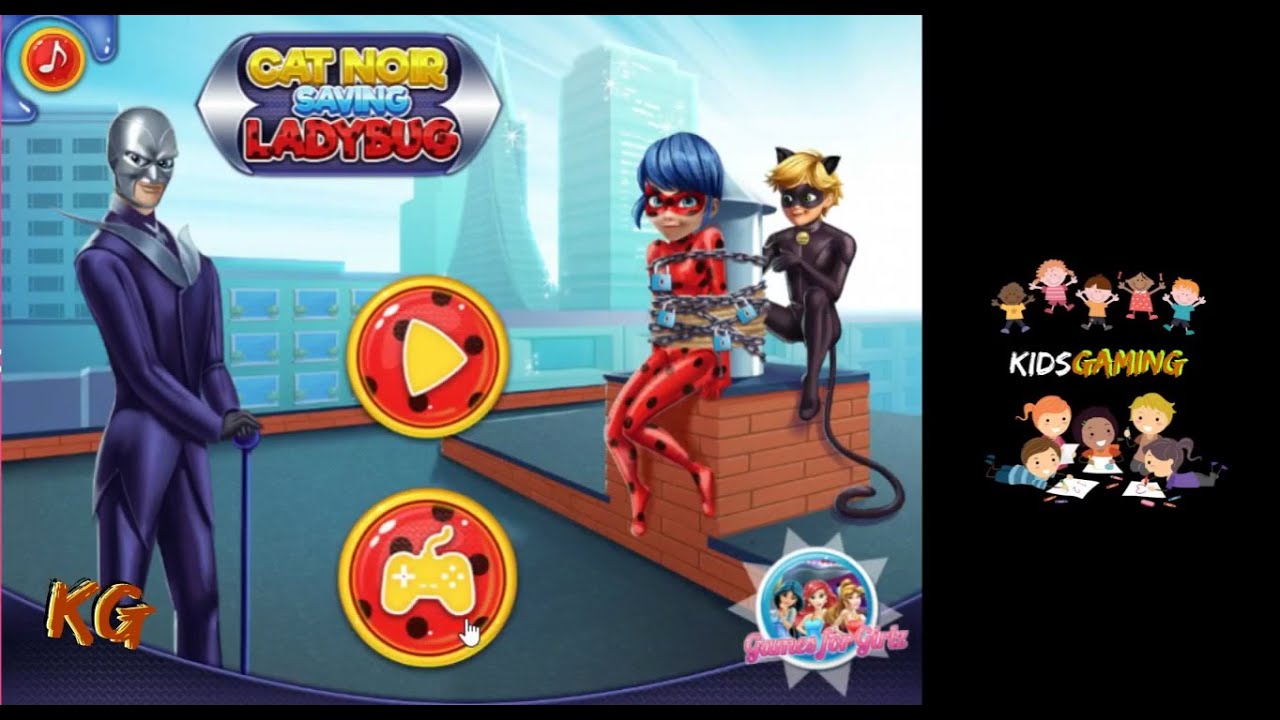 Cat Noir Saving Ladybug | KidsGaming | Cat Saves Ladybug | Cartoon ...