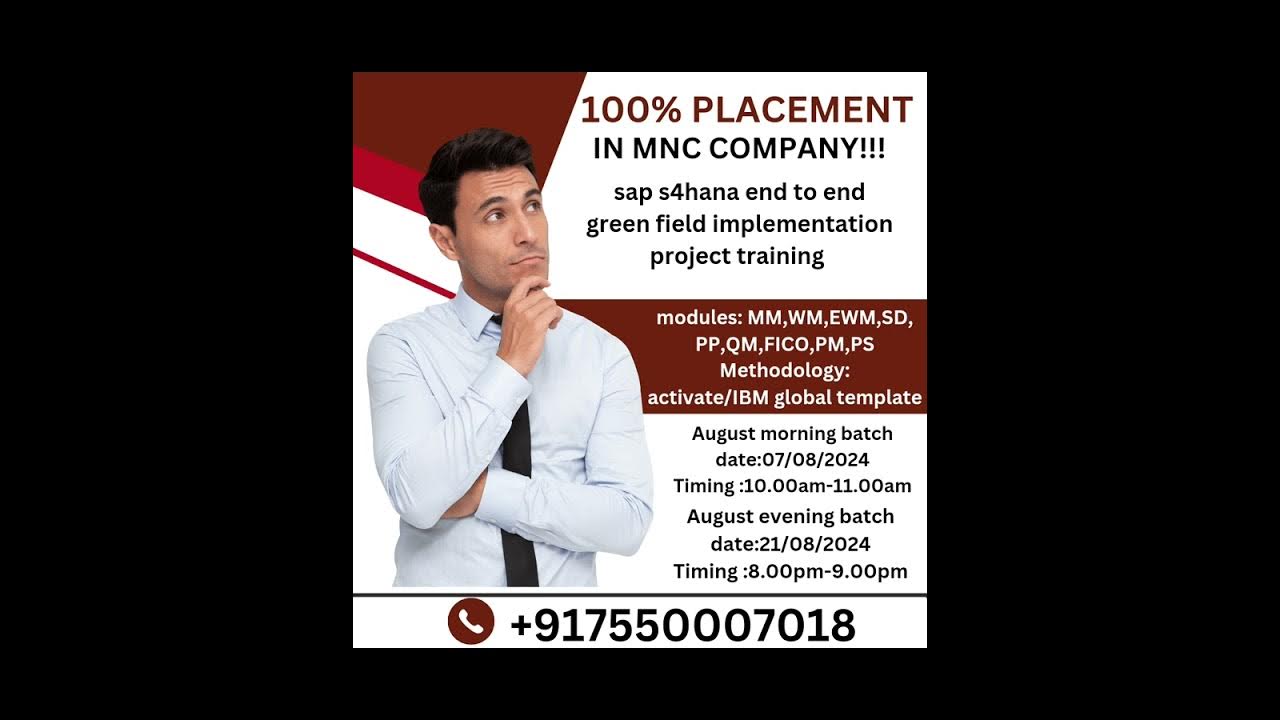 SAP S4HANA END TO END GREEN FIELD IMPLEMENTATION PROJECT TRAINING WITH ...