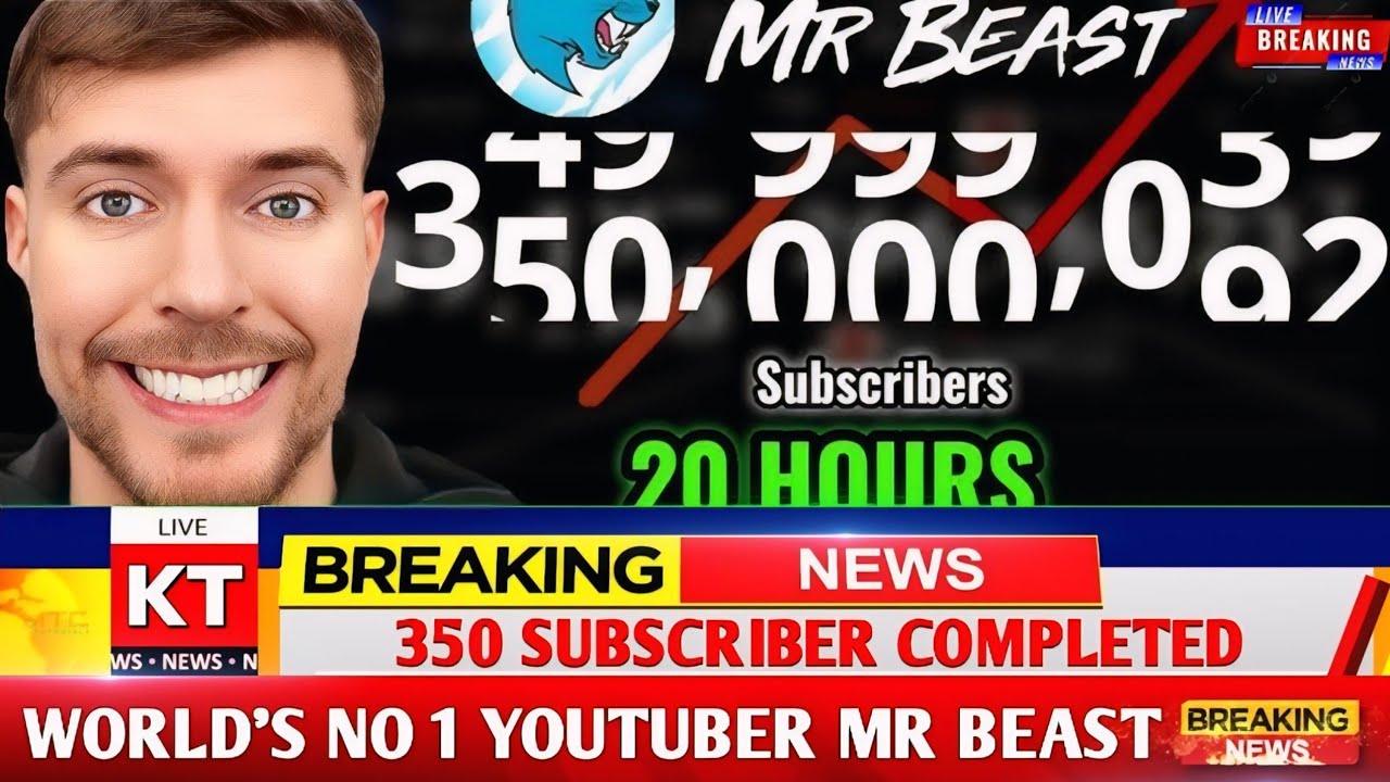 😱 MR BEAST COMPLETED 350 MILLION SUBSCRIBERS ON HIS YOUTUBE CHANNEL 🔥 # ...