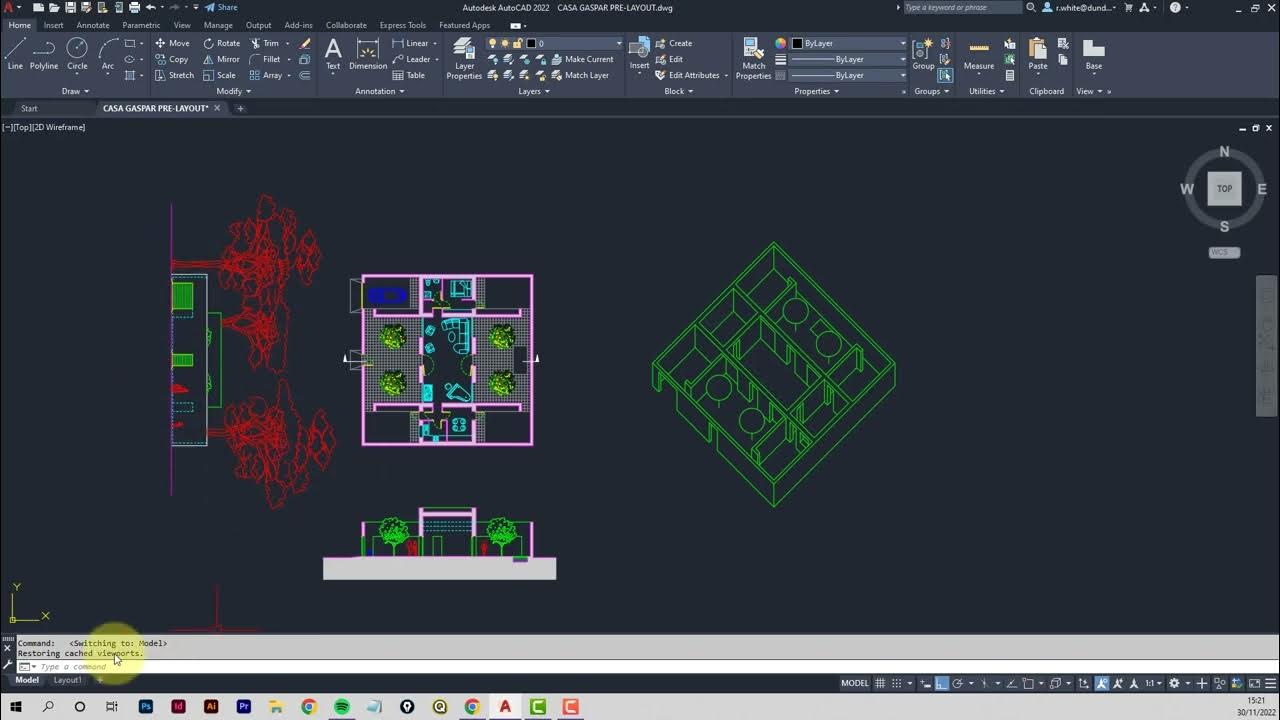 AUTOCAD 2023 - CASA GASPAR LAYOUT COMPOSITION - YouTube