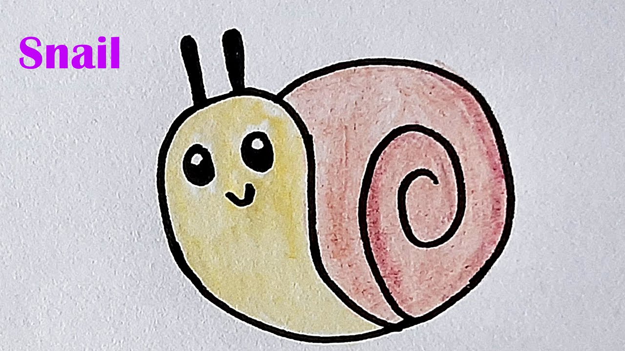 how to draw cute snail / Sinoun Draw So Cute - YouTube