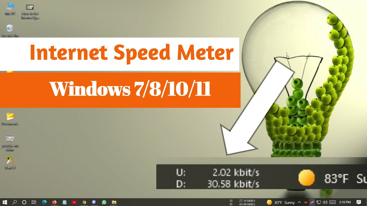 How To Get Internet Speed Meter on Windows 7/8/10/11 | Taskbar Internet ...