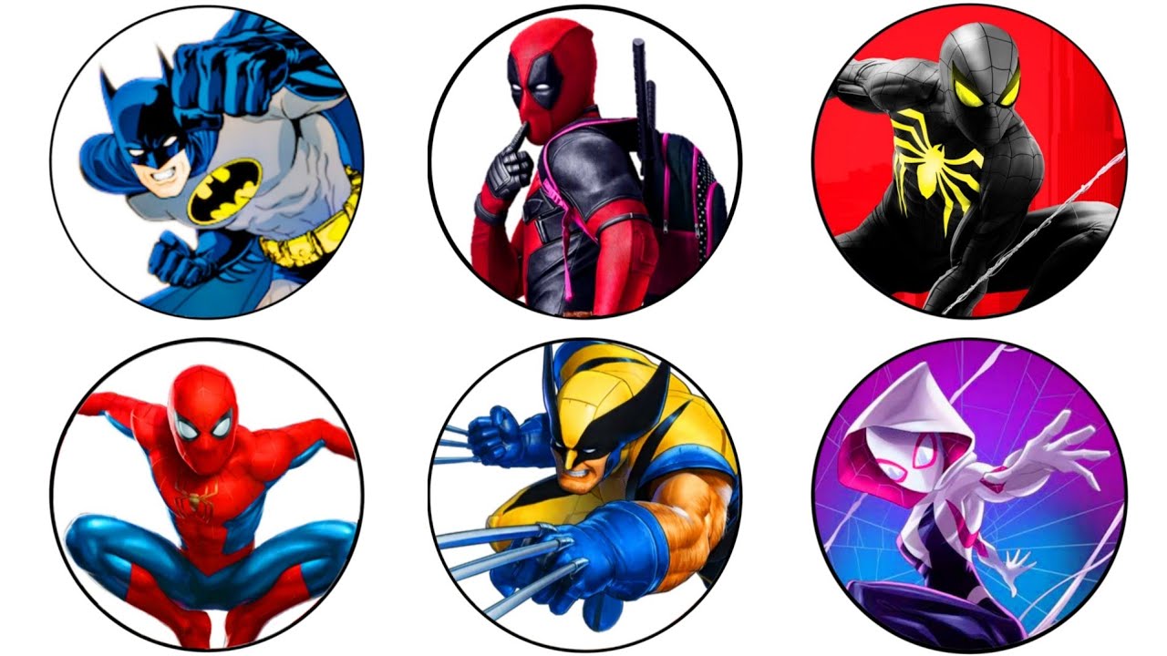 Spin Wheel Superhero Avengers Team Spiderman Vs Black Spiderman, Batman ...