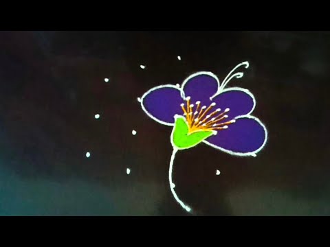 Simple daily rangoli design with colours and dots - YouTube