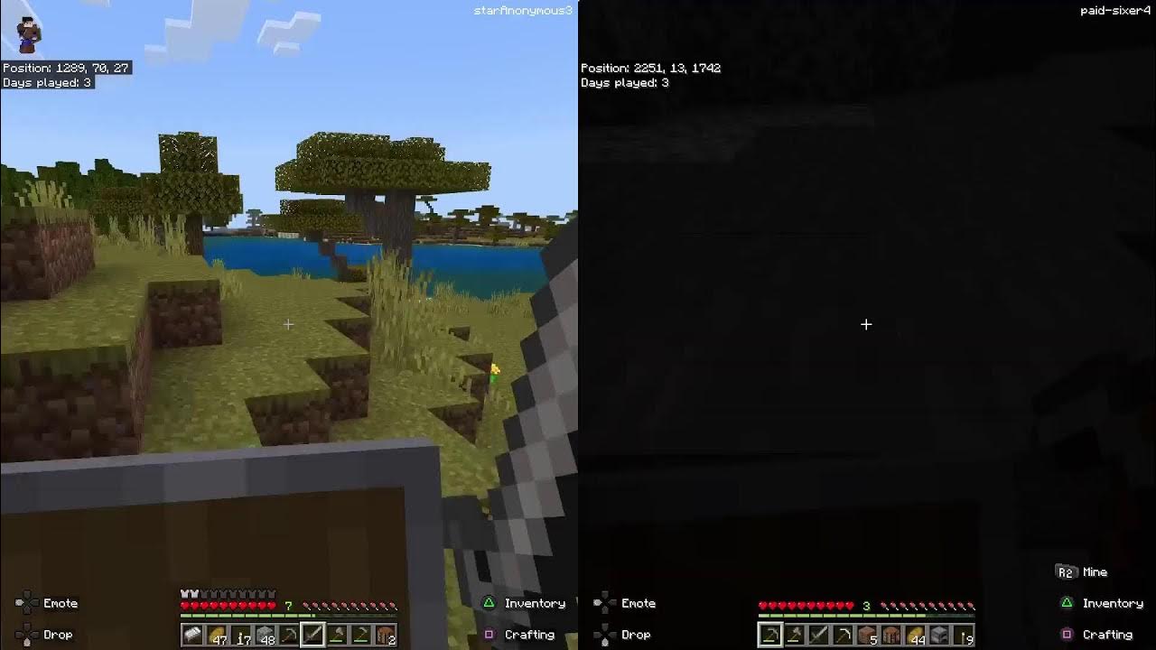 Seosan 1 split screen Minecraft /cybervlogs2.0/ps5 /PT1/ - YouTube