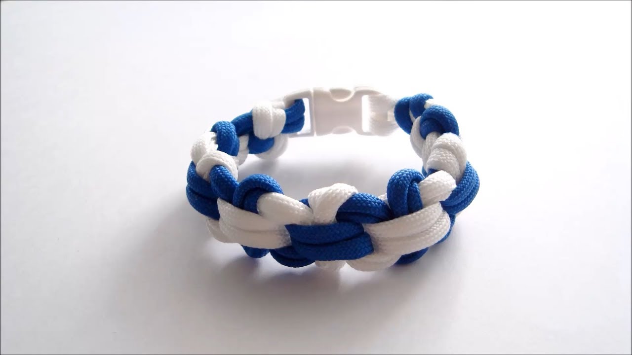 How to make Reversed Double Cross Knot paracord bracelet with buckle ...