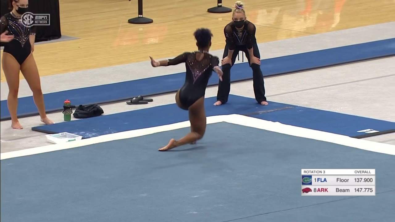 Trinity Thomas Floor Florida @ Arkansas 2021 9.875 - YouTube