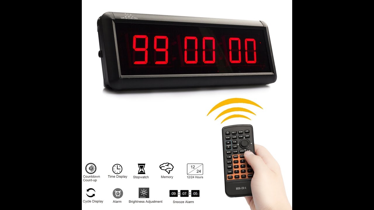 Leadleds 1.5 inch LED Display Countdown Timer Digital Clock - YouTube