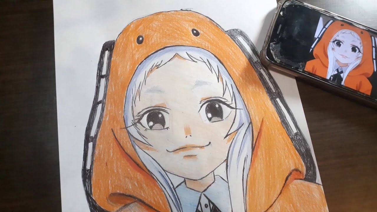 desenhando runa (anime kakegurui) drawing runa kakegurui - YouTube