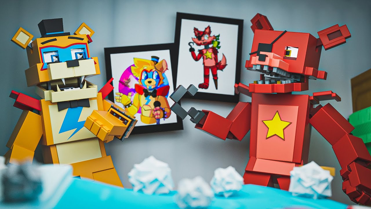 Minecraft FNAF Artists challenge rematch! (Minecraft Roleplay) - YouTube