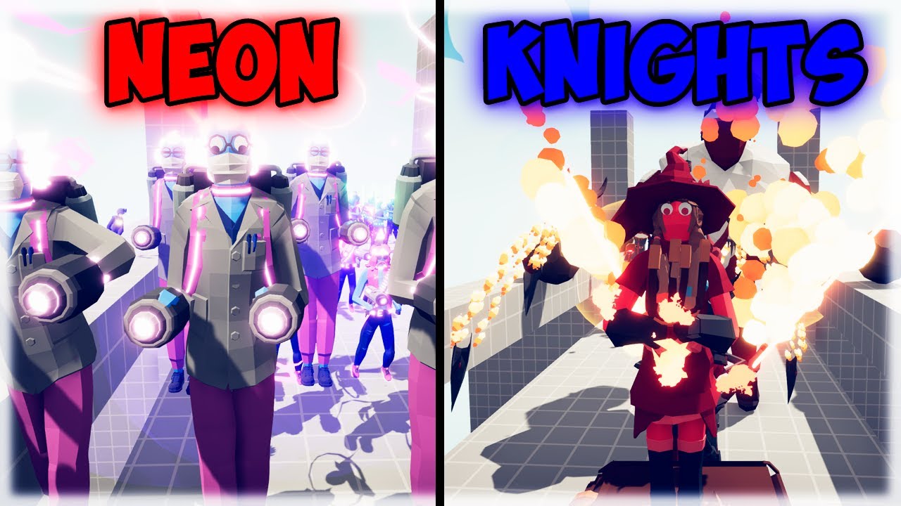 KNIGHTS vs. NEON⚔️: Epic Clash TABS-Total Accuracy Battle Simulator ...