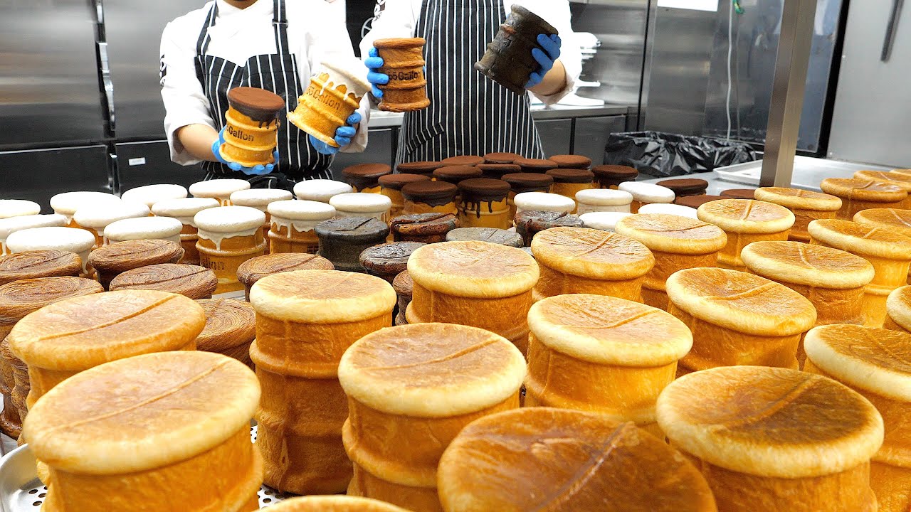 How to make Drum can shaped bread with chocolate & custard cream bomb ...