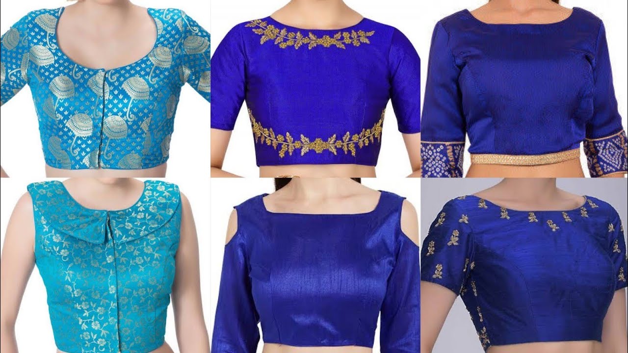 Blue Colour Blouse Design|Sky Blue Blouse Design|Royal Blue Blouse|Navy ...
