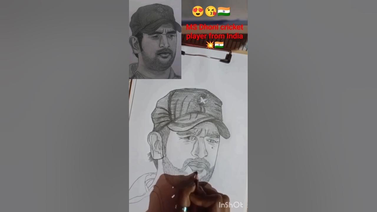 💫How to draw MS Dhoni | dhoni drawing step by step | dhoni drawing easy ...