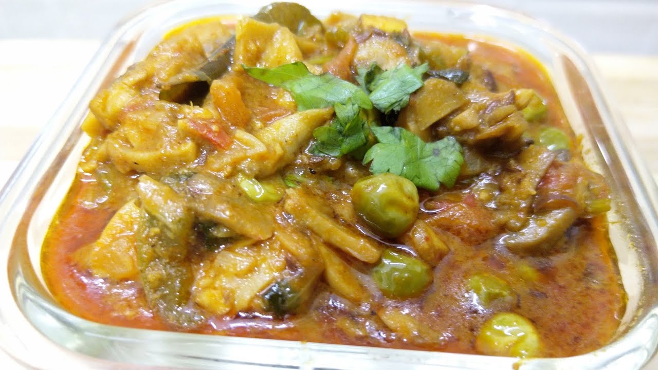 Mushroom mattar masala!!!! - YouTube