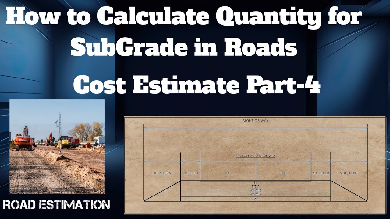 How to Calculate Quantity for Sub Grade in Roads || Road Estimation ...