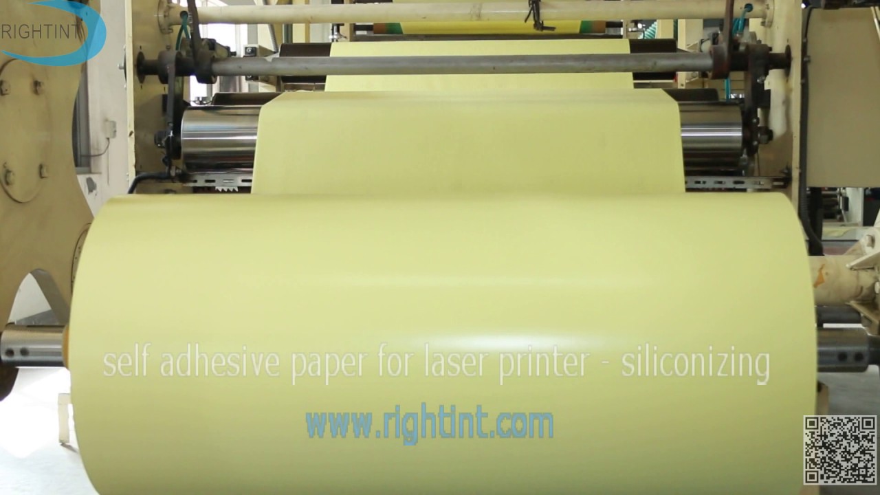 self adhesive paper for laser printer siliconizing - YouTube