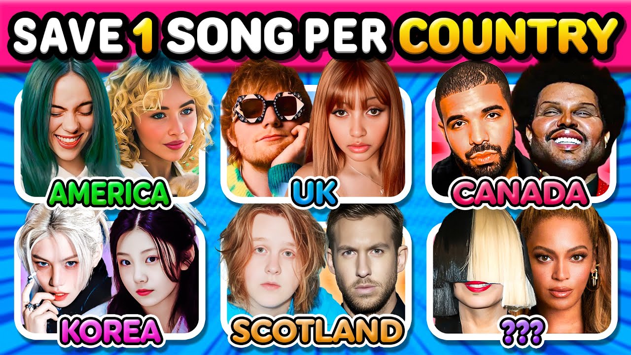 SAVE ONE SONG PER COUNTRY 🔥🎶 US, UK, Australia, Turkey, France ...