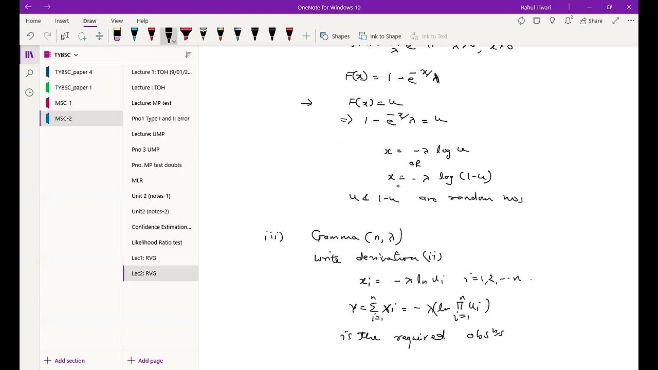 Lect 1 : Inverse transformation method using Rstudio - YouTube