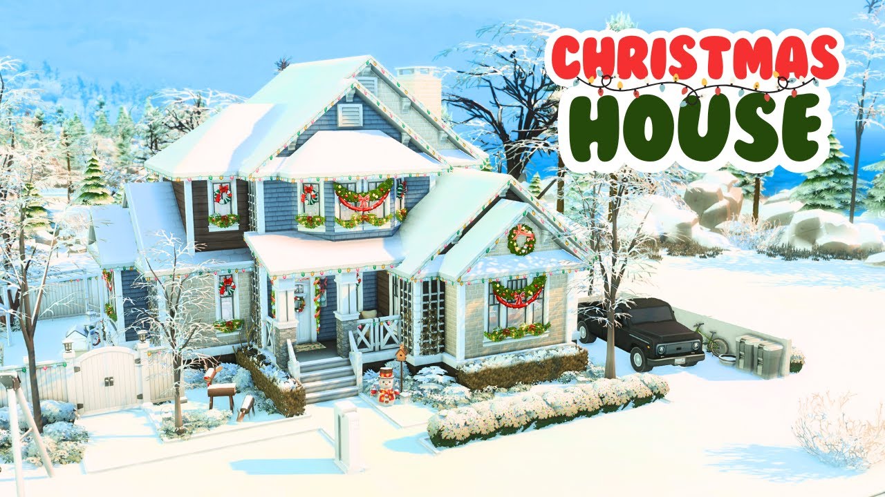 Large Christmas House || The Sims 4: Speed Build - YouTube