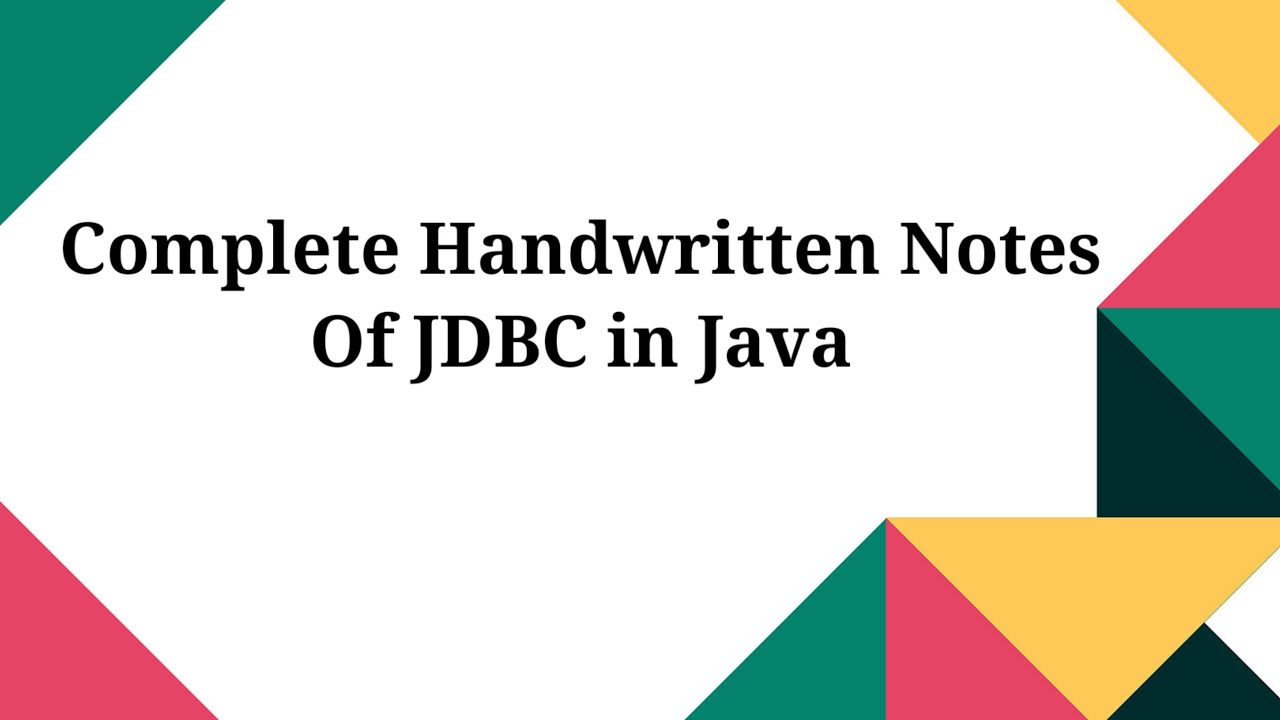 Complete Handwritten Easy Notes Of JDBC in java #java #jdbc #easy # ...