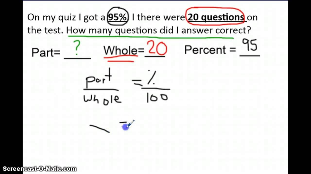 Find the Part, given the whole and percent - YouTube