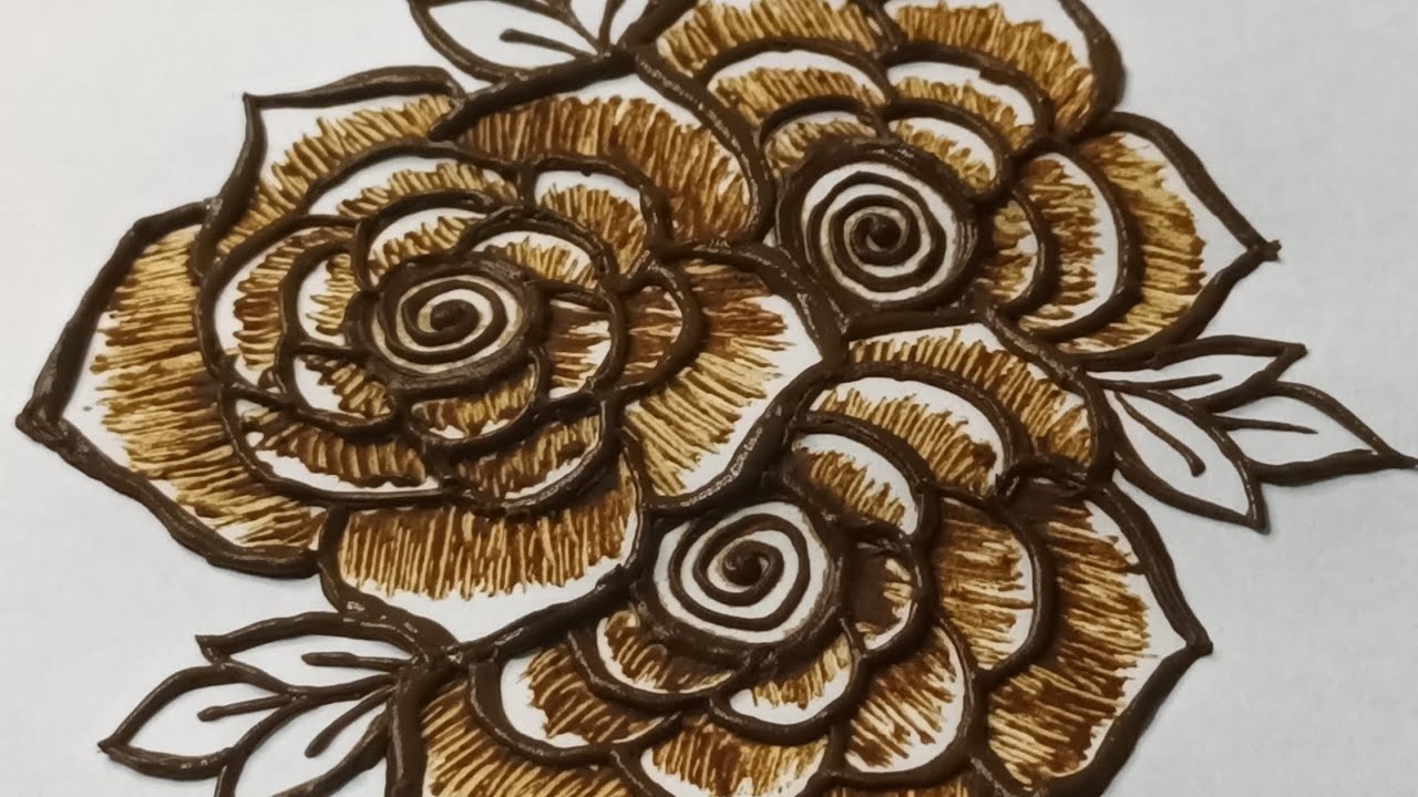 How to: Beautiful Rose henna Bunch | Latest floral henna - YouTube